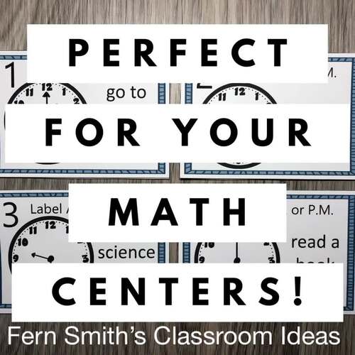 Telling Time A.M. and P.M. Task Cards - Time Scoot Game - Time Write ...