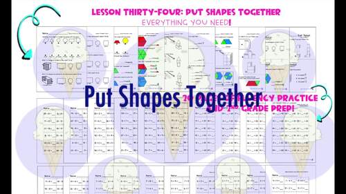 Lesson 34 First Grade: Put Shapes Together: 2-D and 3-D Shapes | TPT