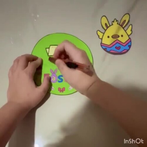 Easter Egg Bunny Rocking Craft Spring Greeting Card Special Template ...