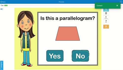 Area of a Parallelogram Boom Cards - Self Correcting Digital Task Cards