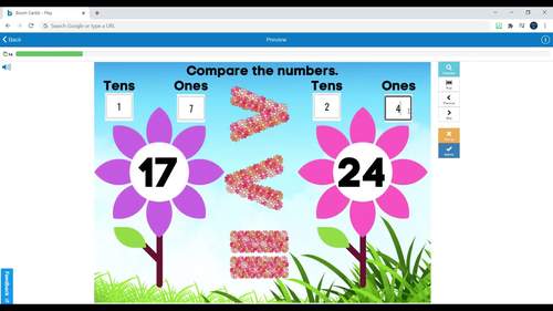 Comparing Two Digit Numbers Boom Cards by Little Hands on Learning