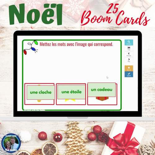 French Christmas Vocabulary Boom™ Digital Task Cards DECK 2 Noël