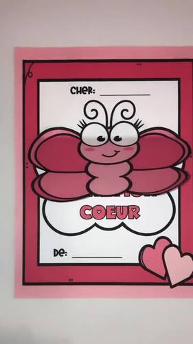 FRENCH Carte de Saint-Valentin / Valentines Day Card (flippable)