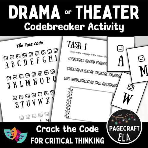 Drama & Theatre Codebreaker Activity for Scripting and Monologues