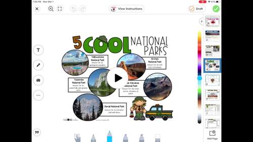 End of the Year Countdown Activities. National Parks Research, Postcard ...