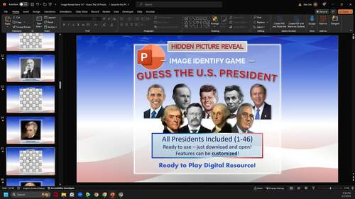 Identify ALL U.S. Presidents: Hidden Image Reveal Game - Digital ...