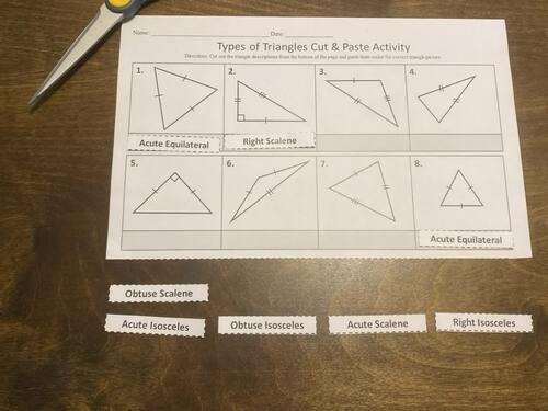 Geometry Vocabulary Cut and Paste Activity - Print and Digital | TPT