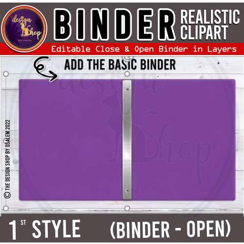 Realistic Binder Clipart in Layers Bright Neon Colors Set 3 | TPT