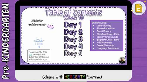 Phonological and Phonemic Awareness Activities Heggerty Weeks 1-35 Pre-K