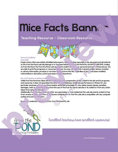 Mice Informational Writing Activity Banner by From the Pond | TPT