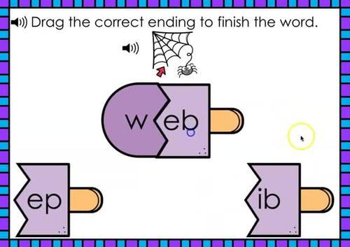 Onset and Rime Boom Cards Phonics Digital Task Cards Kindergarten ...