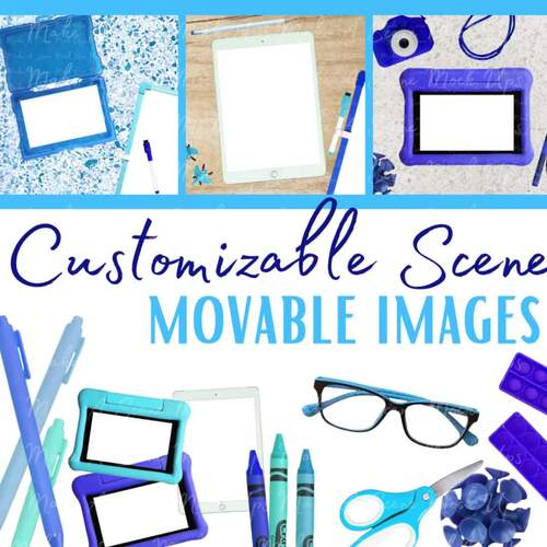 Scene Creators MockUp Customizable Moveable Images in Pre-Staged Blue ...