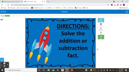 Addition and Subtraction Fact Practice Facts of 10 Boom Cards™ | TpT