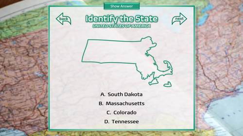 50 State Guessing Digital Game (.PPT) by VirtualSlideGames | TpT