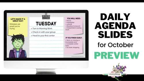 Halloween Google Slides - October Daily Agenda Slides - Editable Google ...