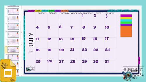 Any Year Editable Teacher Planner for Google Slides with Stickies and ...