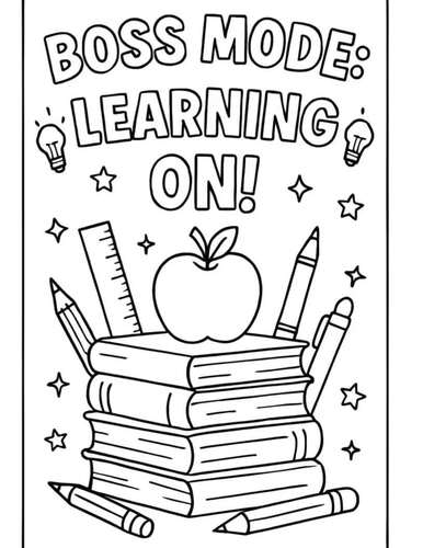 29-Page Back to School, Fall & Halloween Coloring Book by All Elementary