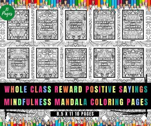 Whole Class Reward, Positive Affirmations & Mindset Growth Coloring ...