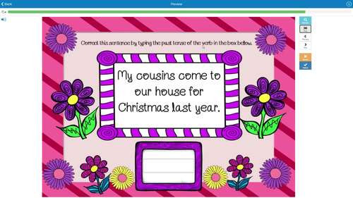 Spring Past Tense Irregular Verbs Grammar Boom Cards™ by The British Kitty