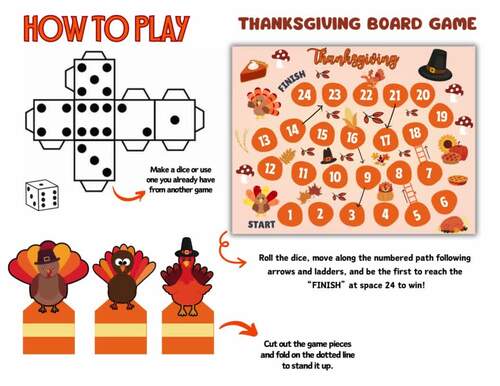 Printable Thanksgiving Board Game Bundle, Thanksgiving Fun Games Bundle