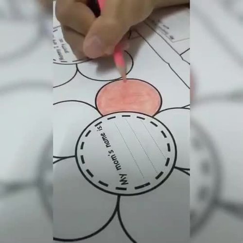 Mother's Day Craft- Flower Card Writing and Coloring Activity for mom