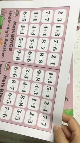 Math Bingo: Single-Digit Addition | Addition Facts Practice | TPT