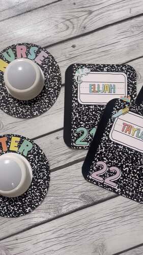 Composition Notebook Decor Theme - Editable Mini Bundle - Labels and Passes