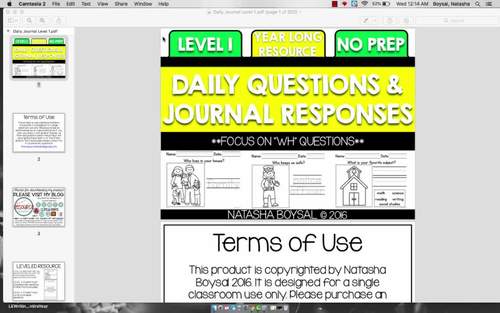 Daily Journal Level 1 (Writing for the Entire Year) | TPT