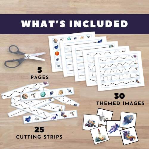 Outer Space Scissor Skills, Solar System Preschool Cutting Practice ...