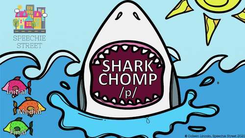 Shark Chomp P Sounds: No Print Interactive Activity for Speech Teletherapy