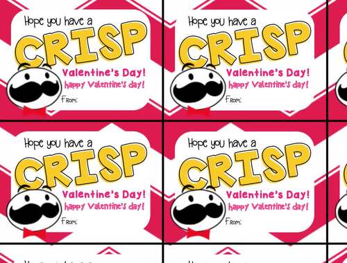 Pringles Valentine's Day Gift Tag- Hope you have a CRISP Valentine's Day!