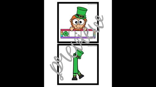 St. Patrick's Day Math 5 Frames Memory Game Matching Game Preschool ...