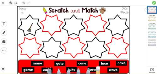 Seesaw CVCe Scratch and Match by Created by Chelsea | TPT