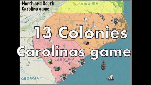 13 Colonies History Board Games #14 - North and South Carolina (printable)
