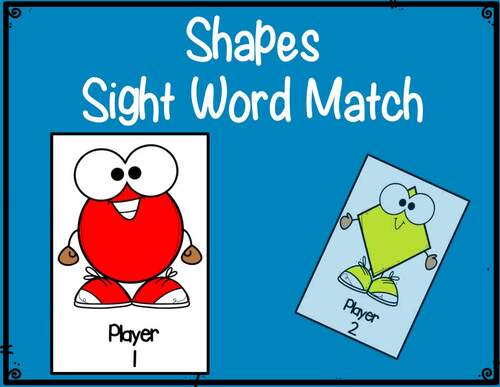 Shapes Themed Sight Word Match Games by The Teaching Scene by Maureen