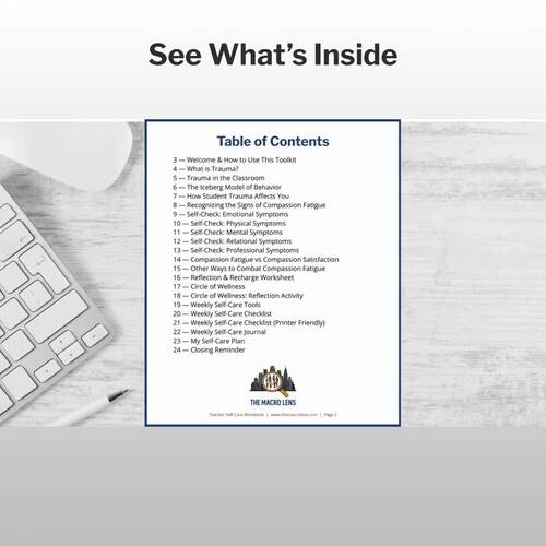 Teacher Self-Care Workbook | 24-Page Reflective Journal & Wellness Toolkit