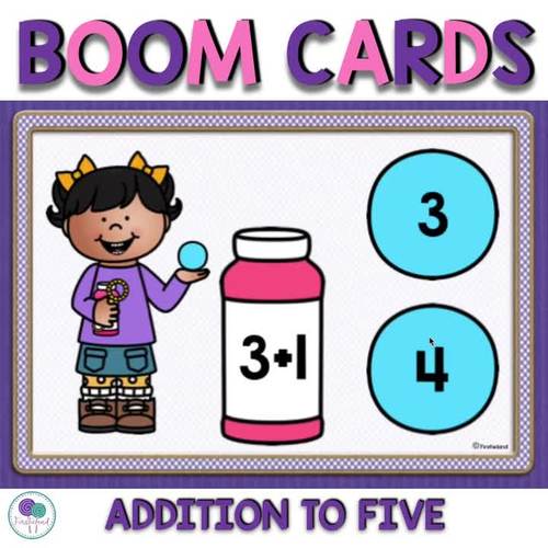 Summer Math Boom Cards - Addition To Five by Firstieland | TpT