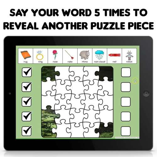 No Print R Sound Animal Articulation Puzzles for iPad or Teletherapy