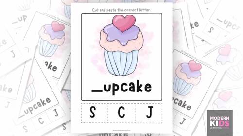 Valentine Letter & Beginning Sound Match Worksheet by ModernKids ...
