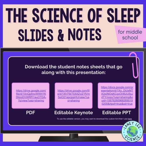 The Science of Sleep - Presentation & Notes by Laney Lee | TPT