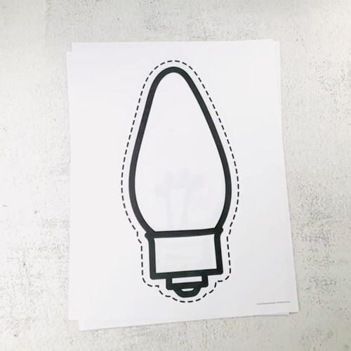 Holiday Light Bulb Cut Outs | 5 Designs × 5 Sizes | Christmas Craft ...