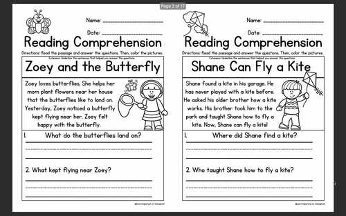 Spring Reading Comprehension Worksheets PreK Kindergarten First Grade ...