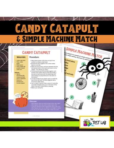 Spooky Science Candy Catapult and Simple Machine Match Worksheet Lab ...