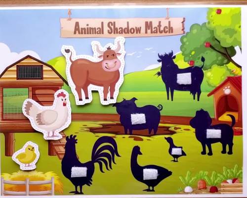 Farm Animal Matching Worksheet, Busy Book and Learning Activity Page ...