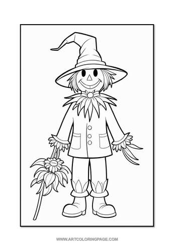 Bring Your Imagination to Life with Scarecrow Coloring Page Vol 1