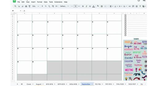 Vibrant Digital Teacher Planner 2024-2025 Editable Google Sheets Weekly ...