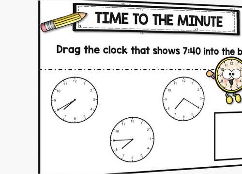 Telling Time to the Nearest Minute Digital Boom Cards & Printable Task ...
