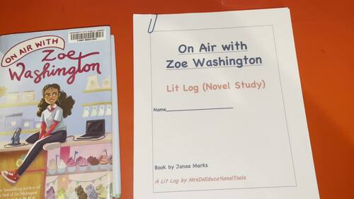 On Air with Zoe Washington Lit Log (Novel Study) by MrsDsEducationalTools