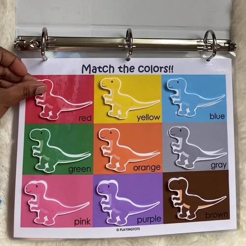 Dinosaur Toddler Busy Book, Learning Binder, Fun Quiet Book, Homeschool