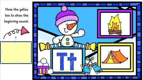 Google Classroom Snowman Beginning Sounds by Della Larsen's Class